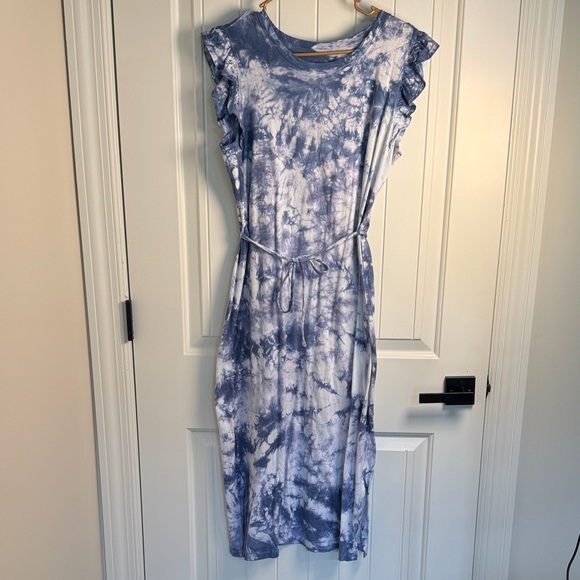 Time and Tru | Dresses | Time And Tru Blue Tiedye Midi Dress With ...